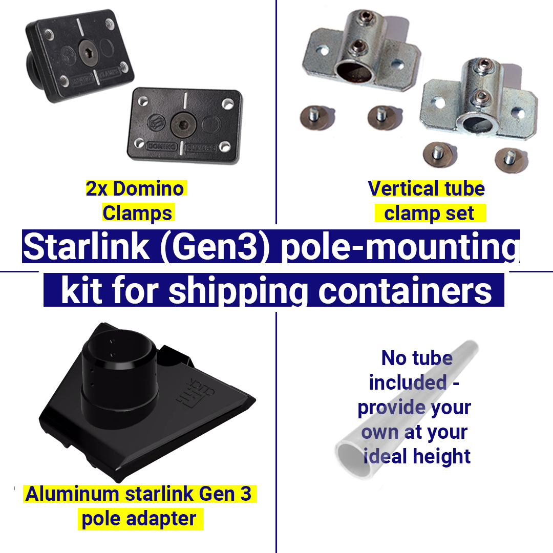Starlink Gen 3 Pole Mounting Kit 3 | Domino Clamps