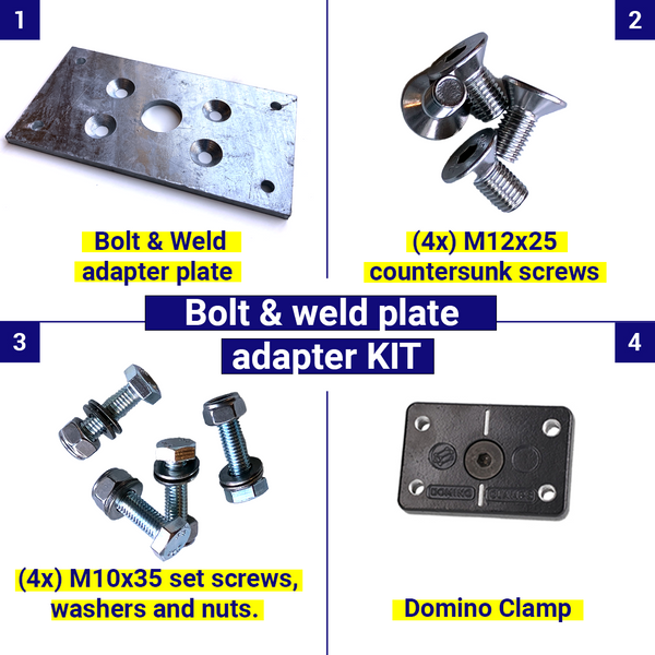 Bolt & Weld plate | Domino Clamps